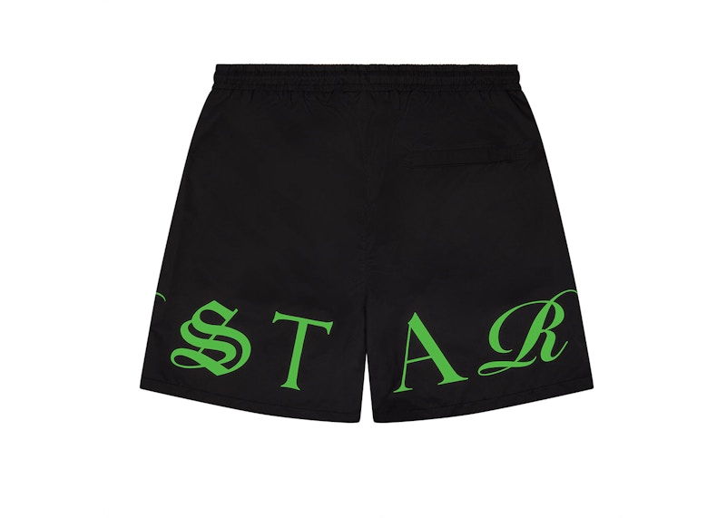 Trapstar Script Shorts Black/Green Men's - SS23 - US