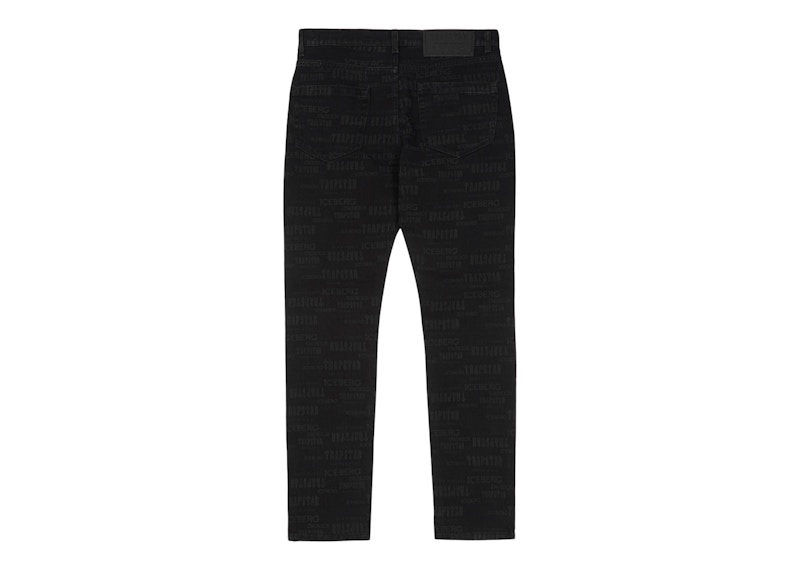 Trapstar x Iceberg AOP Denim Jeans Black Men's - SS23 - US