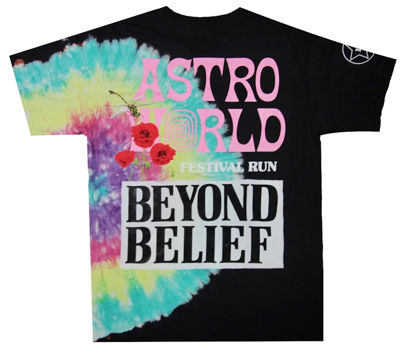 Travis Scott Astroworld Festival Run Tie Dye Tee Black - SS19