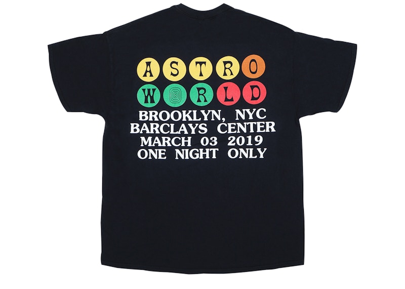 Travis Scott Astroworld Tour Burning Train Barclays Tee Black Men's ...