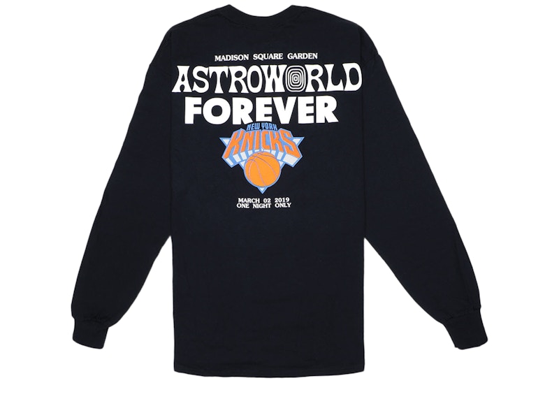 Travis Scott MSG Knicks Long Sleeve Tee Black Men's - SS19 - US