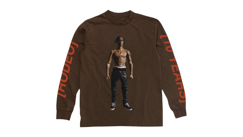 Travis Scott Rodeo 10 Years Action Figure Longsleeve Brown Men's - FW25 ...
