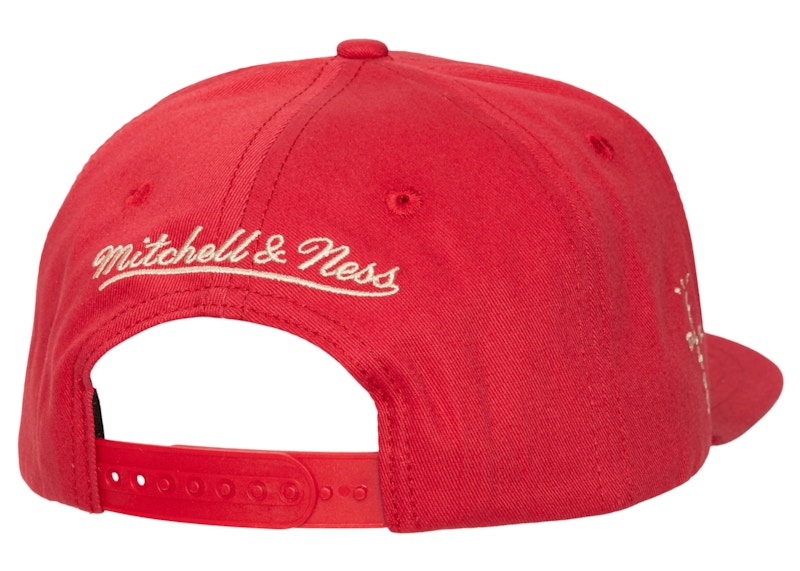Travis Scott x Mitchell & Ness Boston University Snapback Hat Red ...