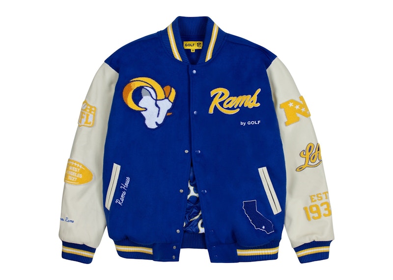 Tyler, The Creator Golf Wang x NFL Rams Letterman Jacket Royal Blue Men ...