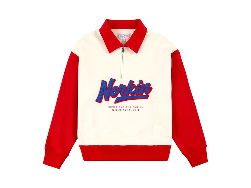 Golf Wang x Marty Supreme Norkin Quarter Zip Pullover Cream White/Red ...