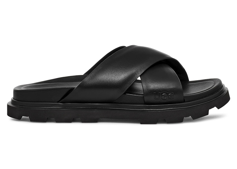 UGG Capitola Cross Slide Sandal Black Men's - 1153076-BLK - GB