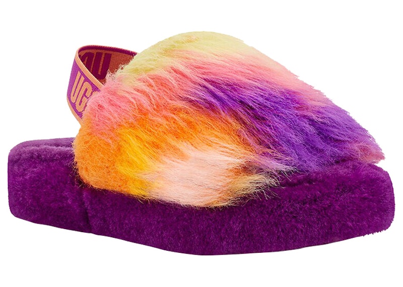 UGG Fluff Yeah Slide Tie Dye Berrylicious (Kids) Kids' - 1120033K-BYLC - US