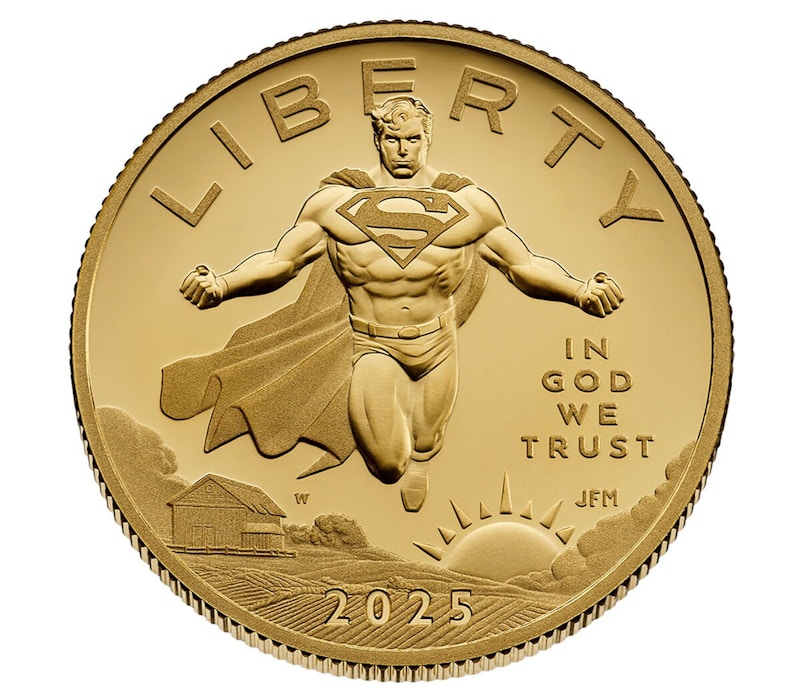 United States Mint Comic Art 24-Karat Gold Proof - Superman Coin - US