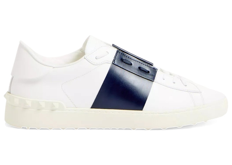 Valentino Calfskin Open Sneaker White Navy Men's - 7Y2S0830BLU_M15 - US