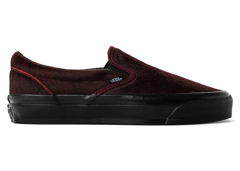 Vans Classic Slip-On 98 LX Pony Hair Burgundy Black Men's - VN000EEZBRG ...