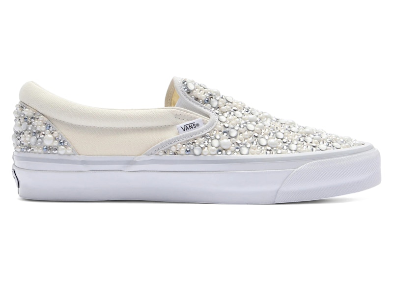 Vans Classic Slip-On Mattias Gollin Pearl Embellished Checkerboard Grey ...