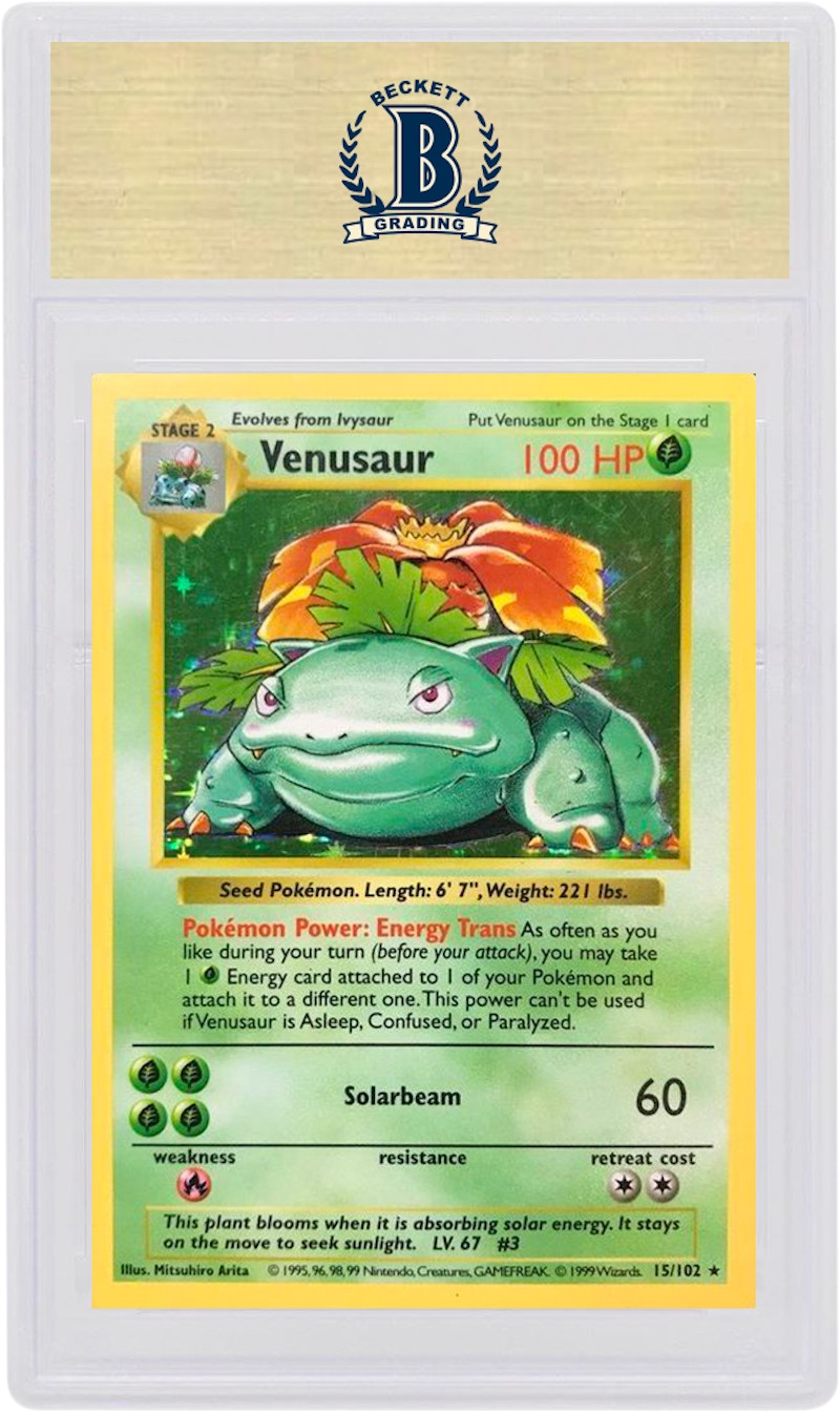 Venusaur-Holo 1999 Pokemon TCG Base Set Shadowless #15/102 (PSA or BGS ...