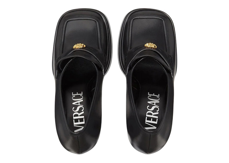 Versace Aevitas 155mm Platform Loafers Black Leather - 1001790-DVT2P ...