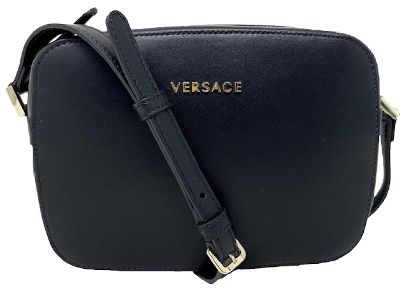 Versace Camera Shoulder Bag Black in Leather with Gold-tone