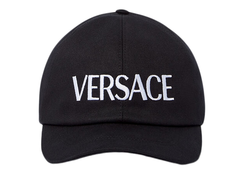 Versace Embroidered Logo Cap Black/White Men's - FW22 - US