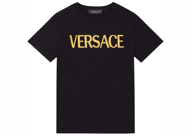 Versace Embroidered Versace T-Shirt Black Men's - US