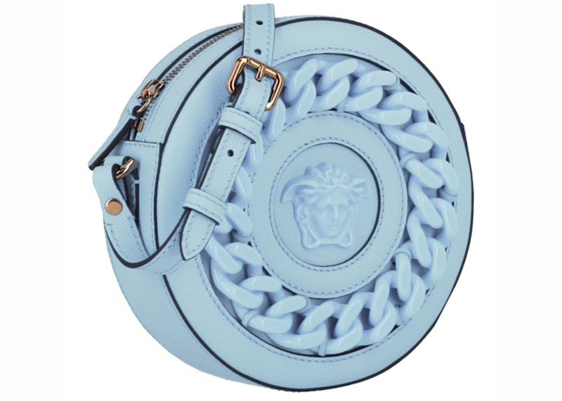Versace La Medusa Bag Ice Blue in Leather - US