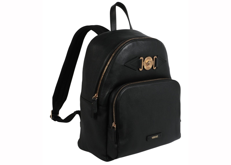 Versace Medusa Biggie Leather Backpack Black/Gold in Leather - US