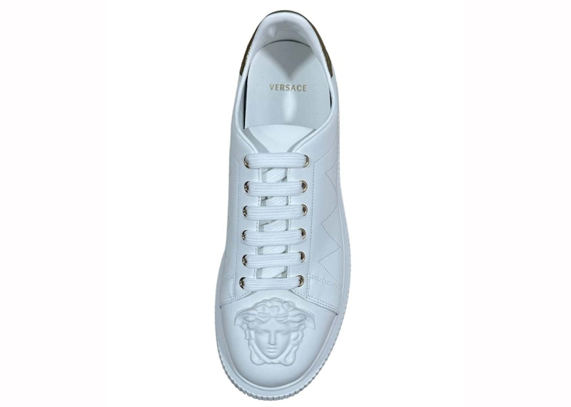 Versace Medusa Low Sneakers White Gold Men's - DSU6987S 1A06401 2W110 - US