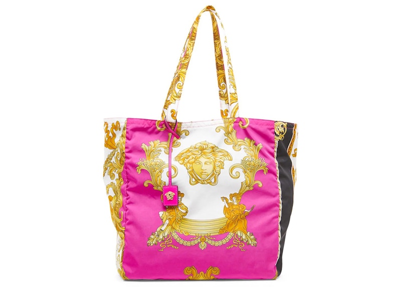 Versace Medusa Renaissance Nylon Tote Fuxia Multicolor in Nylon with ...