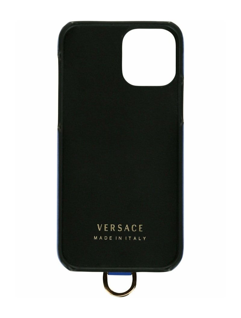 Versace Medusa iPhone 12 Case Blue in Leather - US