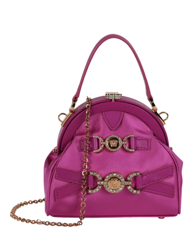 Versace Mini Crystal Medusa '95 Satin Handbag Bright Pink in Viscose ...