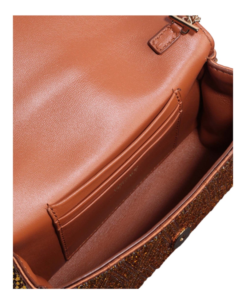 Versace Mini Crystal Virtus Crossbody Caramel in Nylon - US