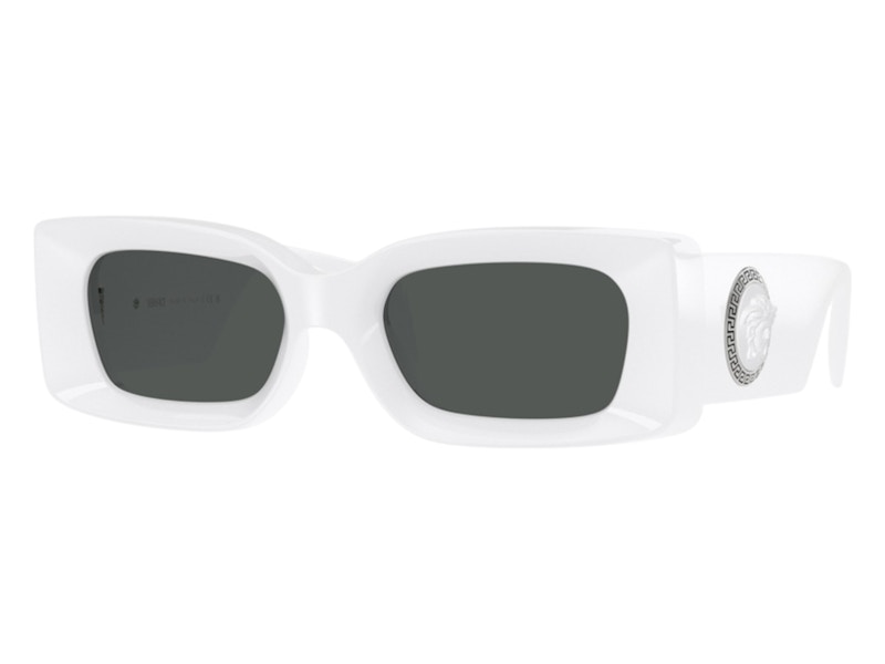 Versace Rectangle Sunglasses Gray White (VE4474U 314/87) in Injected - US