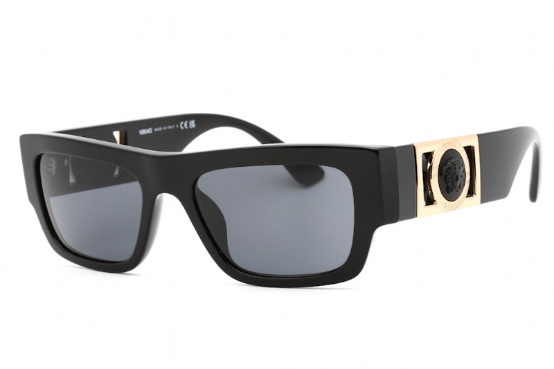 Versace Square Sunglasses Black/Dark Grey (VE4416U-GB1/87) in Acetate - US