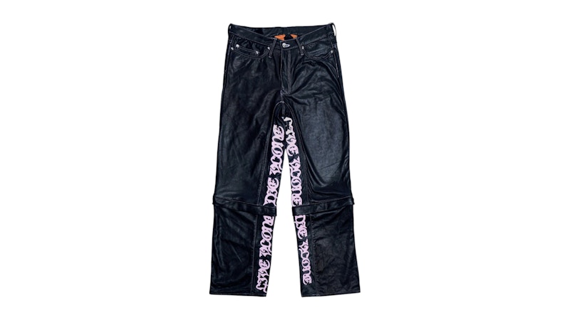 Vlone LVDV Leather V Label Limited Edition Pants Orange Men's - SS25 - US