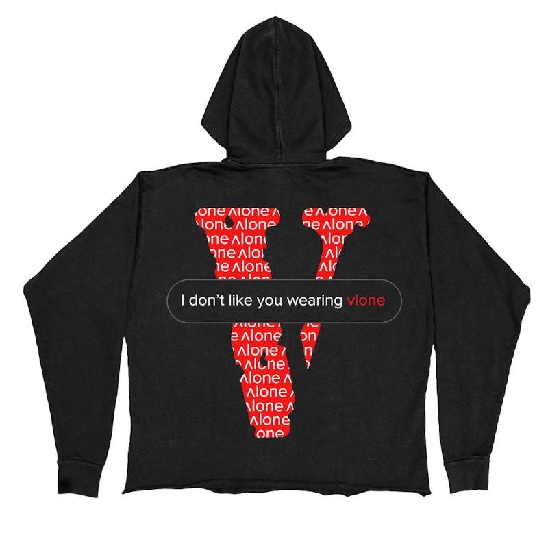 Vlone Text Message Hoodie Black Men's - SS22 - US