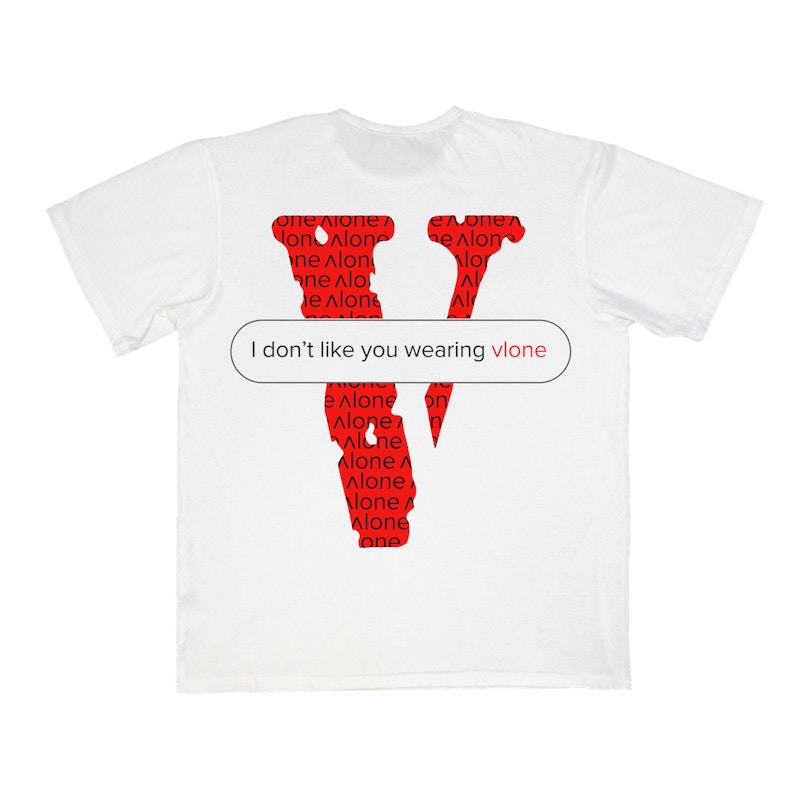 Vlone Text Message T-shirt (With V) White Men's - SS22 - US