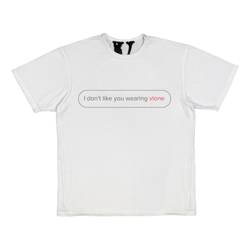 Vlone Text Message T-shirt (With V) White Men's - SS22 - US