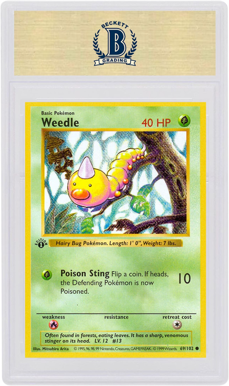Weedle 1999 Pokemon TCG Base Set 1st Edition #69/102 (PSA or BGS Graded ...