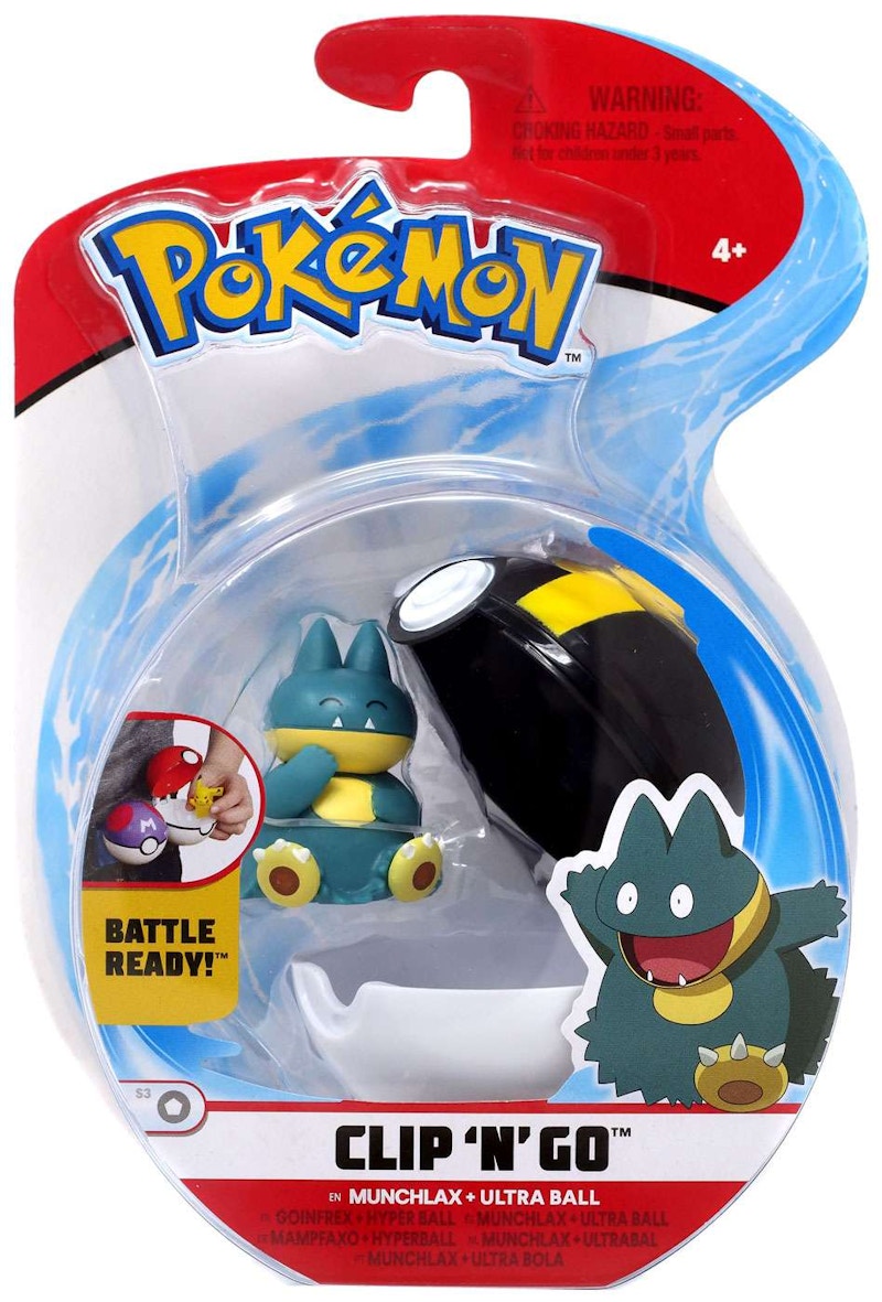 Wicked Cool Toys Pokemon Clip 'N' Go Munchlax & Ultra Ball Figure Set - GB