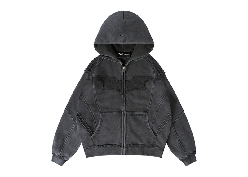 YoungLA x Batman Armored Zip-Up Grey Wash Men's - FW25 - US