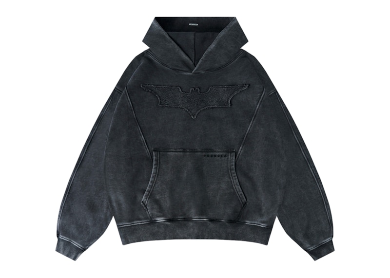 YoungLA x Batman Stealth Hoodie Grey Wash Men's - FW25 - US
