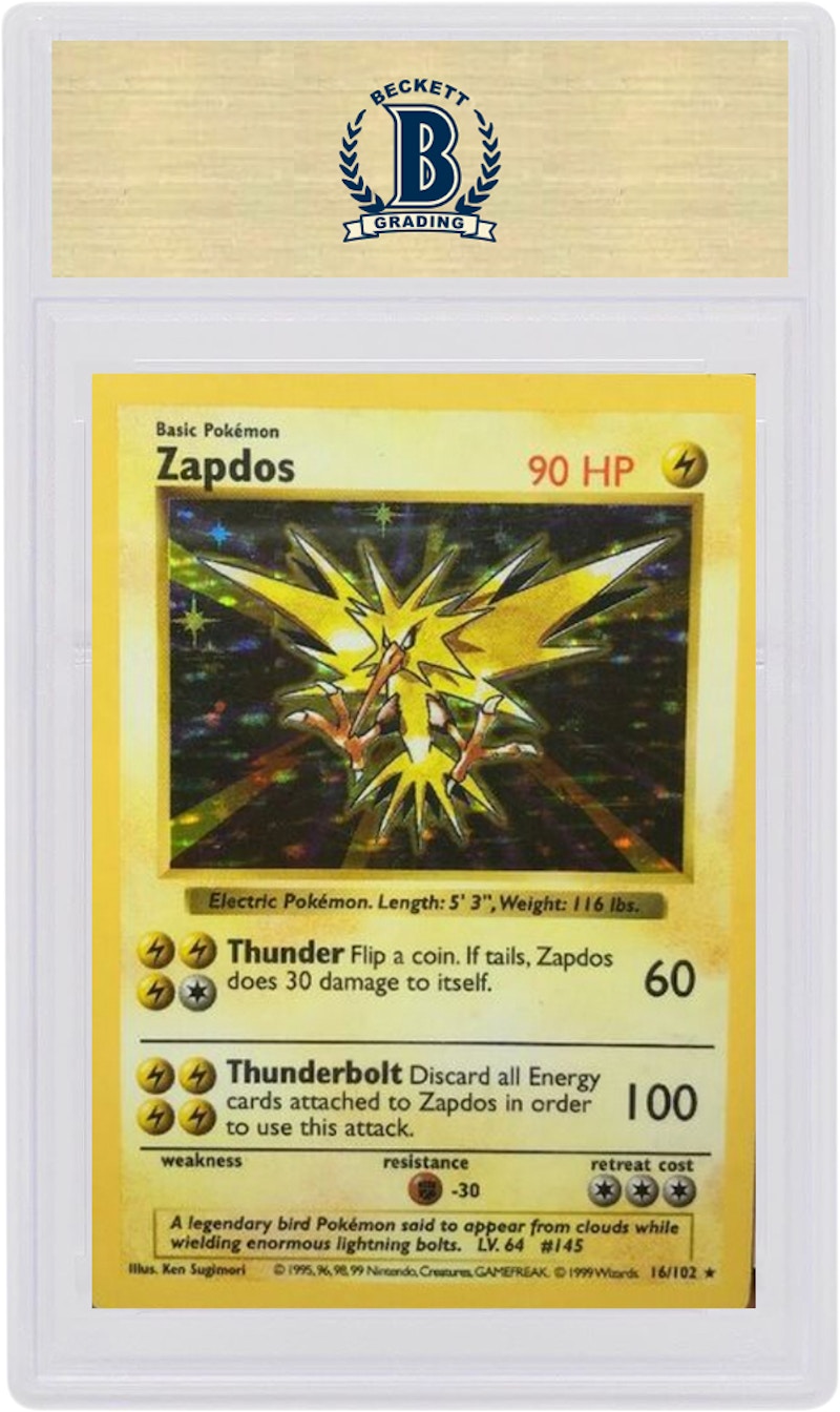 Zapdos-Holo 1999 Pokemon TCG Base Set Shadowless #16/102 (PSA or BGS ...