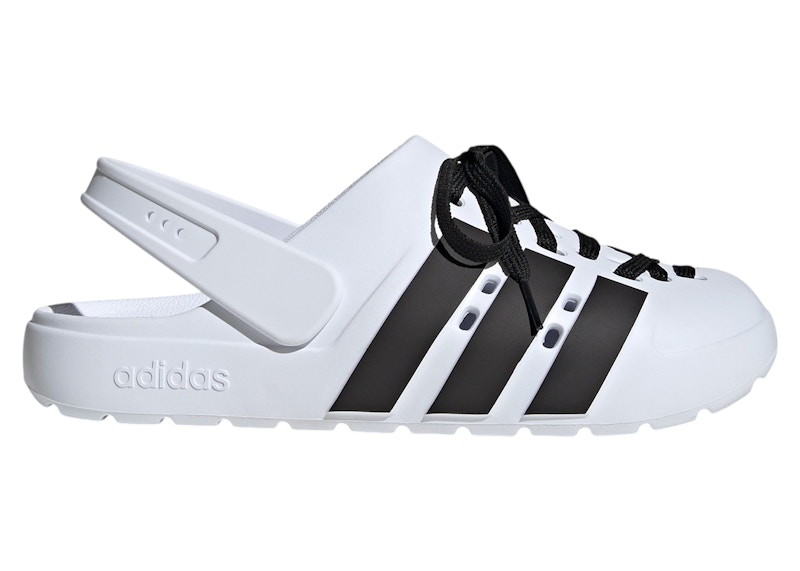 adidas Adilette Clog 2.0 Cloud White Core Black Gold Metallic Men's ...