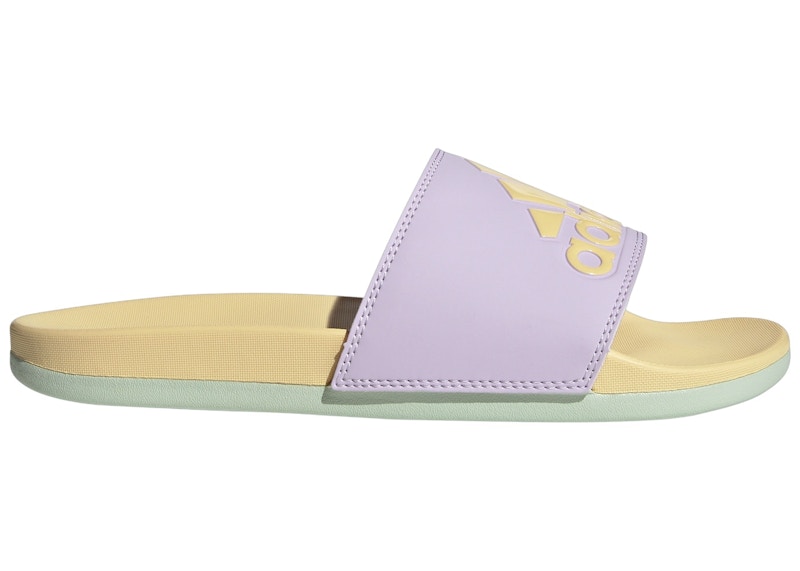 adidas Adilette Comfort Slides Ice Lavender Orange Tint Linen Green ...