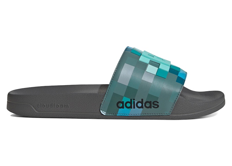 adidas Adilette Shower Slides Minecraft Grey Four Men's - HQ2584 - US