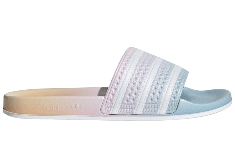 adidas Adilette Slides Wonder Blue Cloud White Acid Orange Men's ...