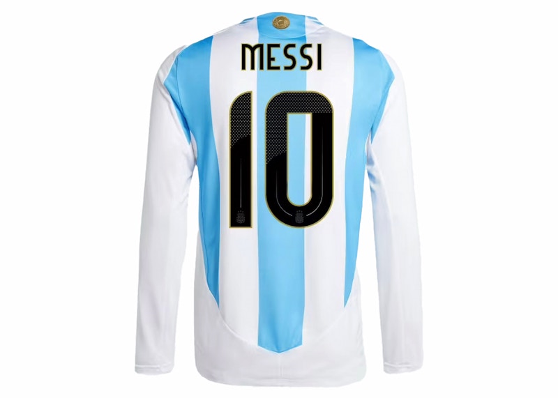 adidas Argentina 24 Long Sleeve Messi Home Authentic Jersey White/Blue ...