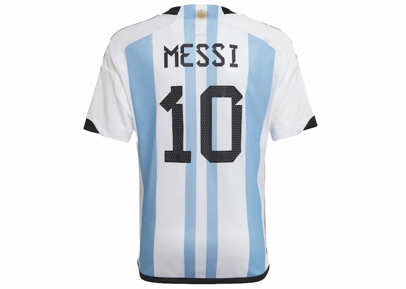 adidas Argentina Boys' 2022-23 Messi Home Jersey White/Light Blue Men's ...