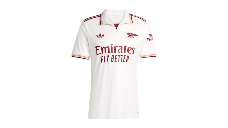 adidas Arsenal 25/26 Third Jersey Cloud White Team Coll Burgundy 2 Men ...