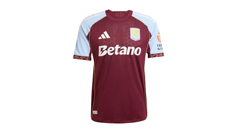 adidas Aston Villa FC 25/26 Home Authentic Jersey Maroon Glow Blue Men ...