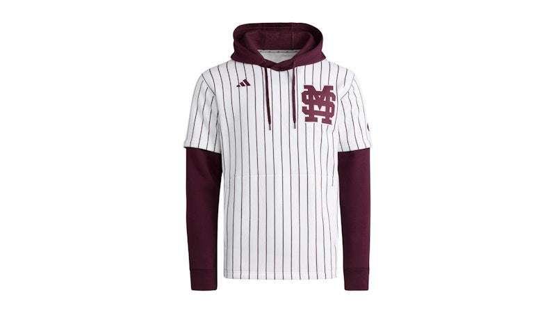 adidas Bulldogs Jersey Hoodie Mississippi State White Team Maroon Men's ...