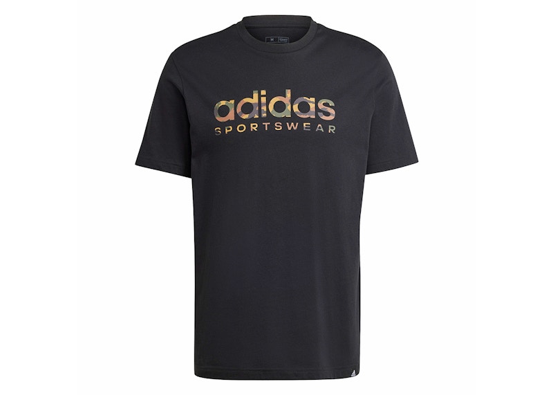 adidas Camo Linear Graphic Tee Black Men's - SS24 - US