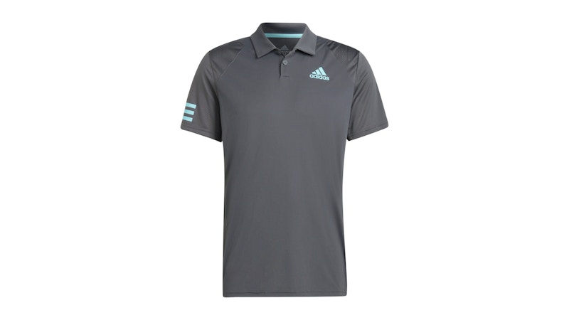 adidas Club 3-Stripes Polo Shirt Grey Six/Pulse Aqua Men's - SS25 - US