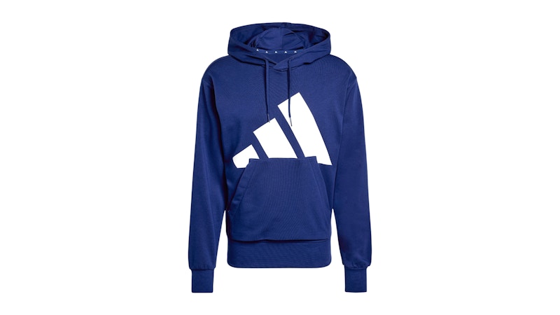 adidas Essentials Big Logo French Terry Hoodie Dark Blue/White Men's - SS25 - US